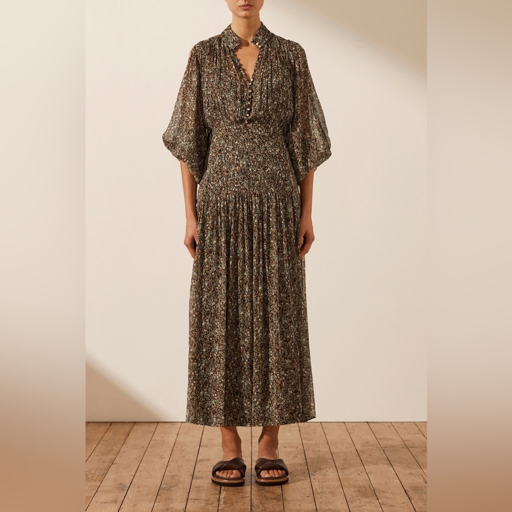 Shona Joy - Adeline Ruched Cutout Midi Dress - Size 2… - Gem